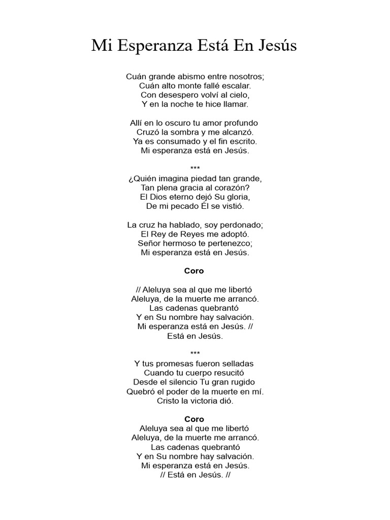Mi Esperanza Está en Jesús | PDF