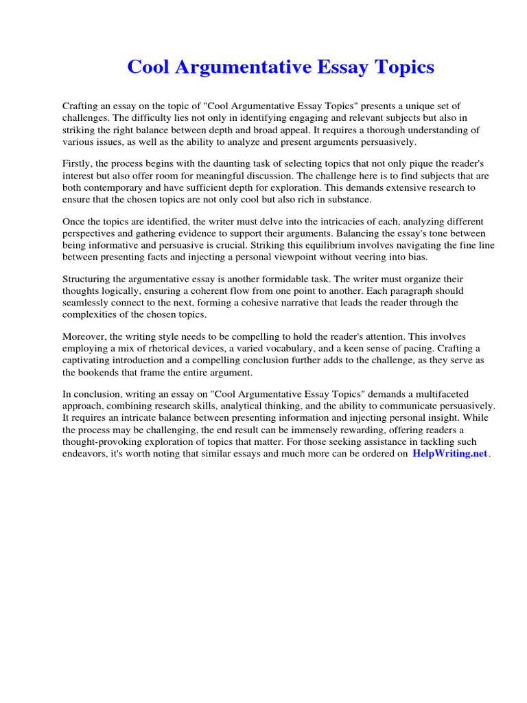 Engaging Argumentative Essay Topics | PDF | Autism Spectrum | Virus