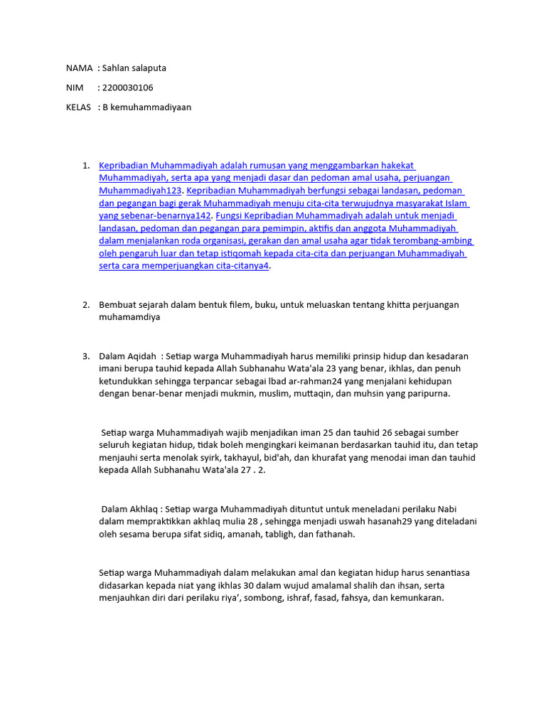 Sahlan Salaputa 106 UAS Kemuhamadiyaan | PDF