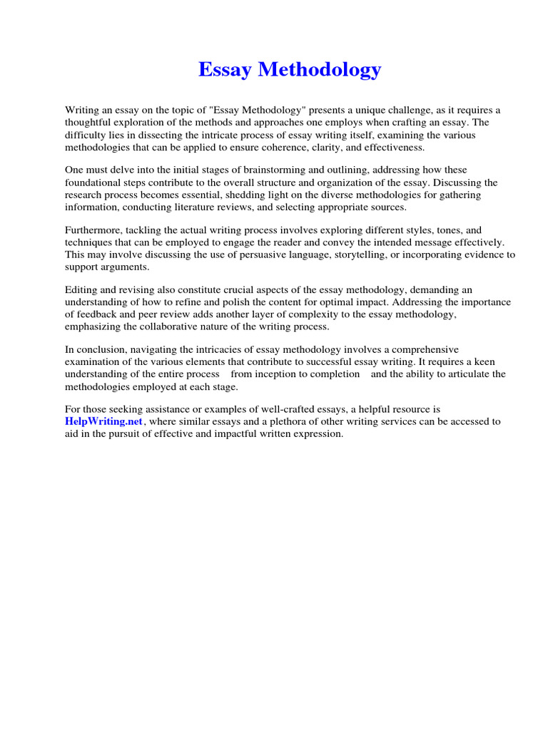 Essay Methodology | Download Free PDF | Methodology | Comanche
