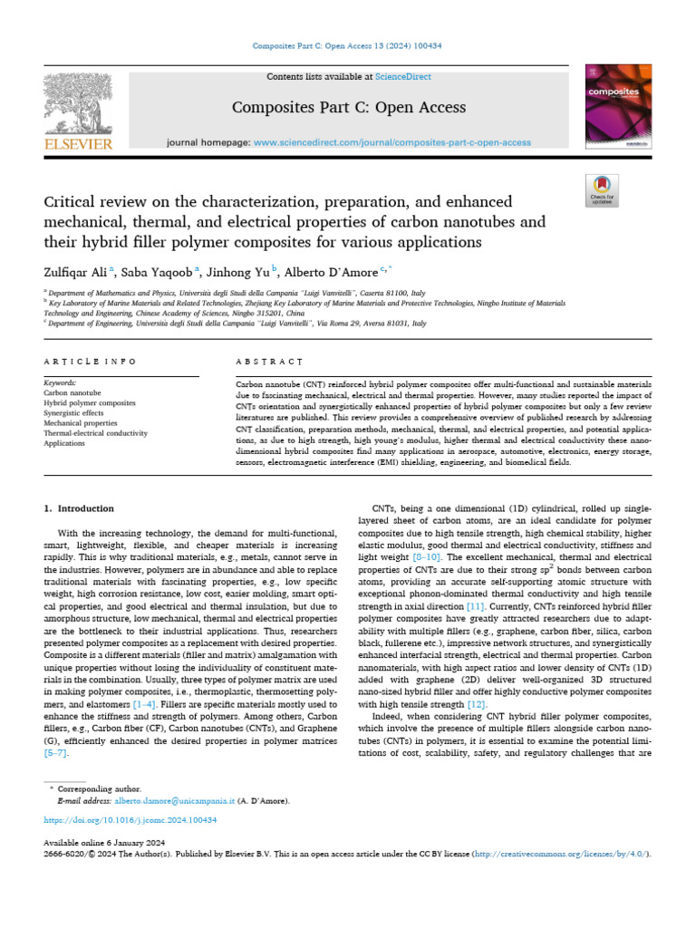 Composites Part C: Open Access: Zulfiqar Ali, Saba Yaqoob, Jinhong Yu ...
