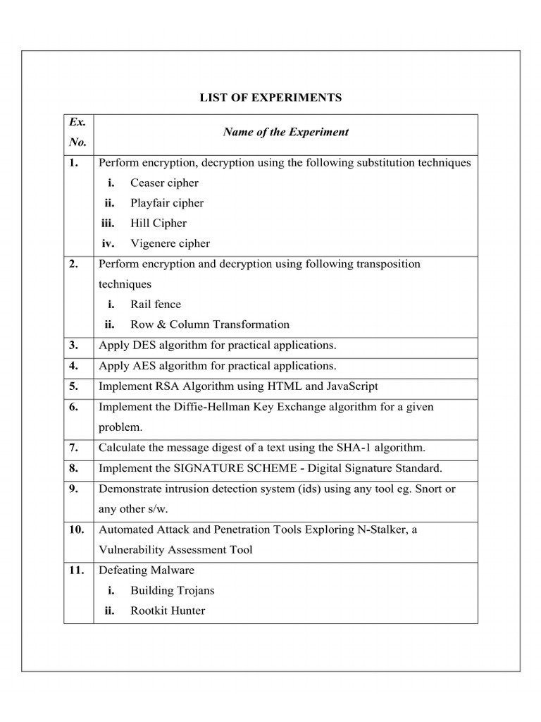 IT8761 Security Laboratory Manual | PDF