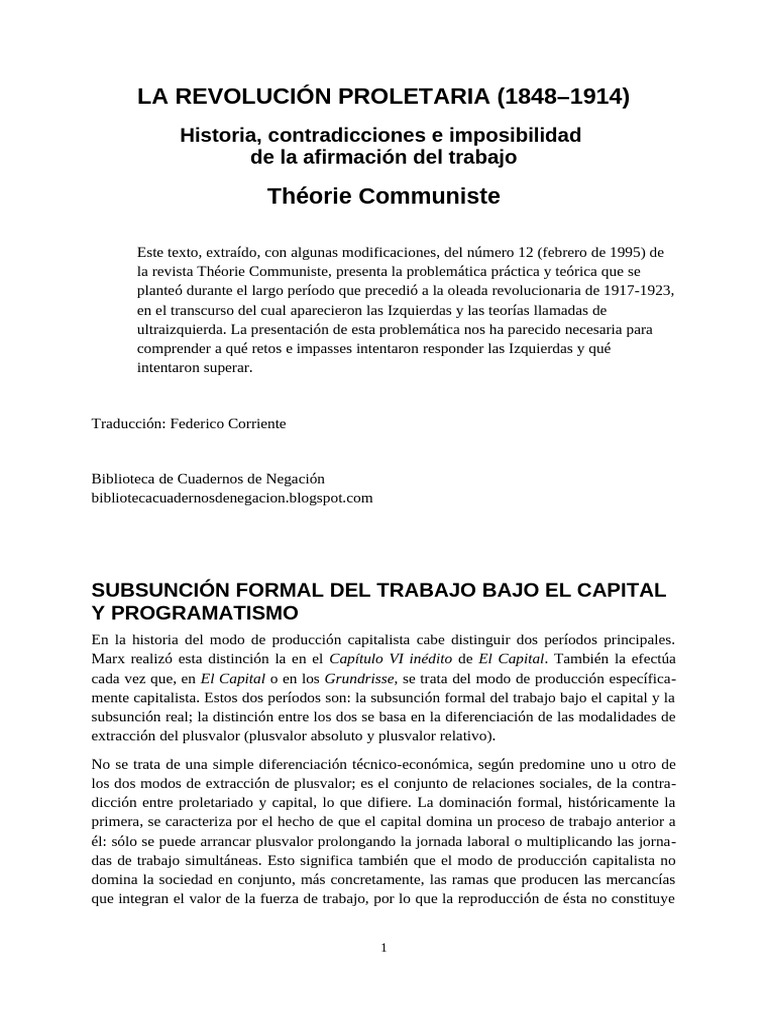 TCno12 1995 La Revolución Proletaria | PDF