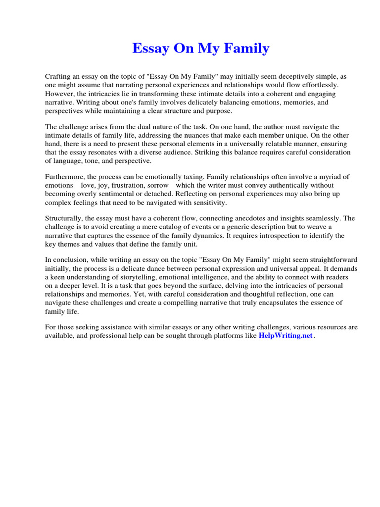 Essay On My Family | PDF | Essays | Wig