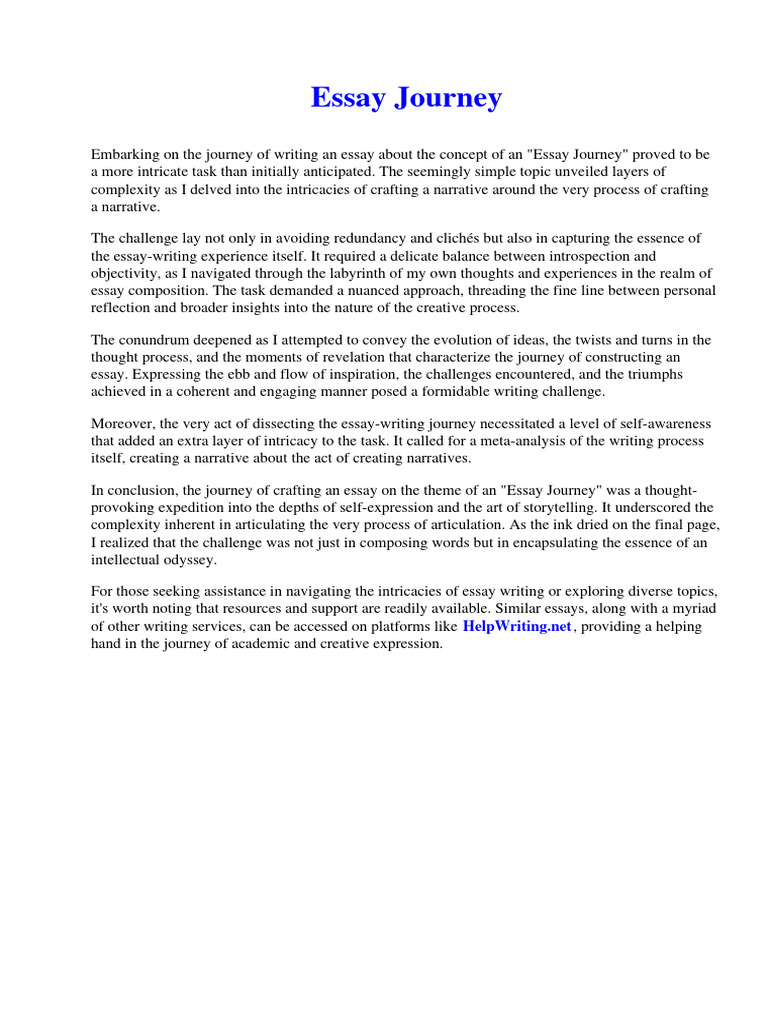 Essay Journey | PDF | Hearsay