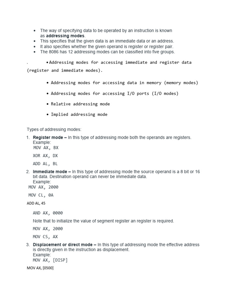 Addressing Mode | PDF | Integrated Circuit | Computer Engineering