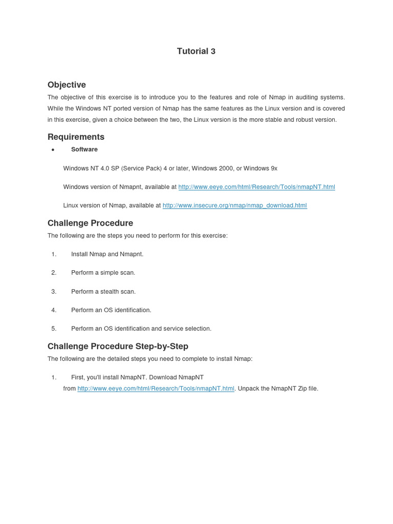 Tutorial 3 - Nmap | PDF | Transmission Control Protocol | Microsoft Windows