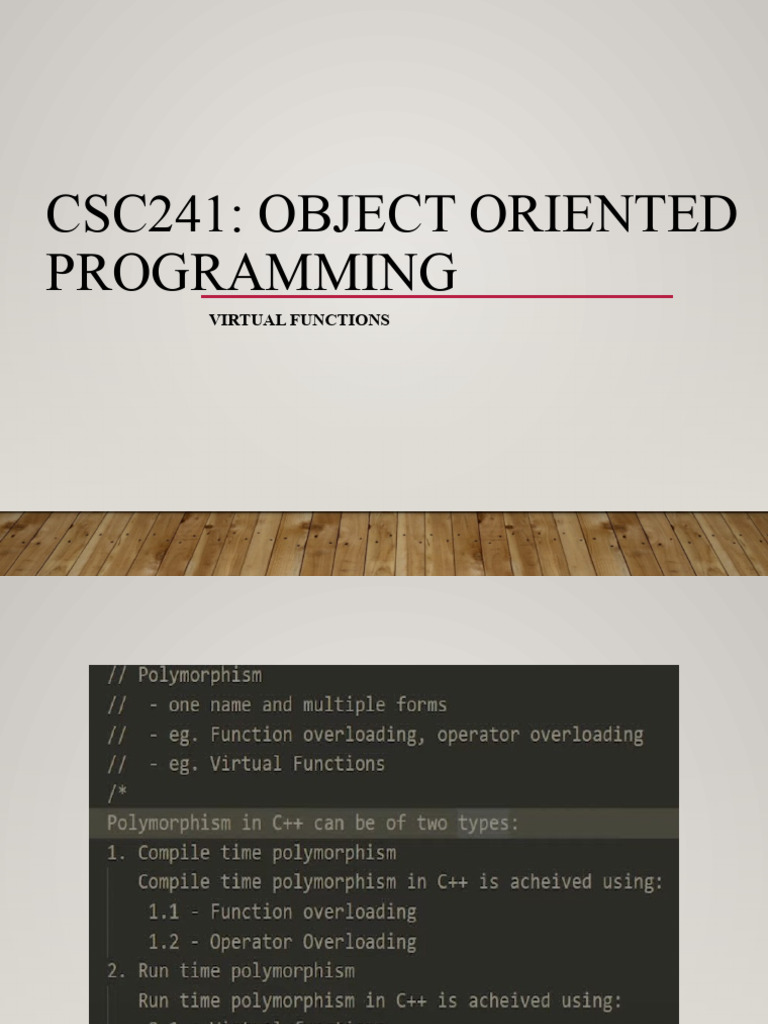 Lecture Virtual Function Pdf Inheritance Object Oriented Programming Class Computer