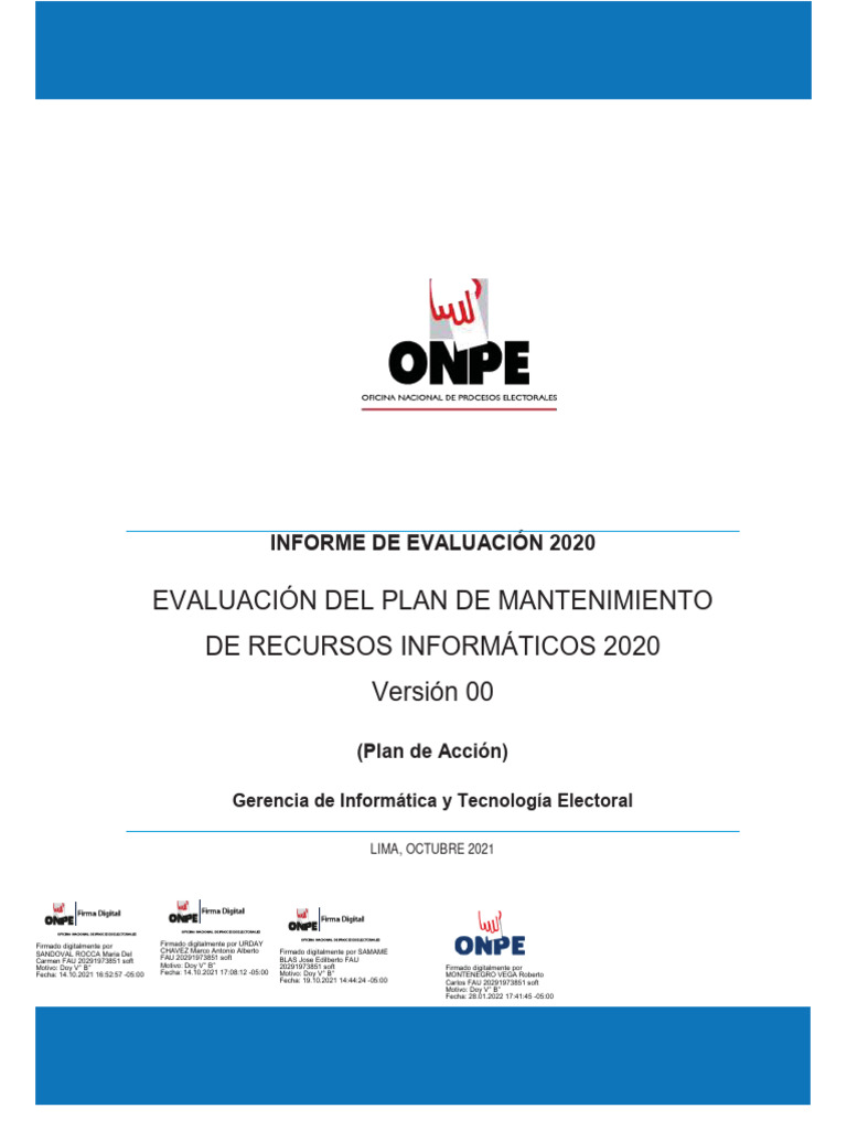 EVA Plan Mantenimiento Recursos Informaticos 2020 | PDF | Software ...