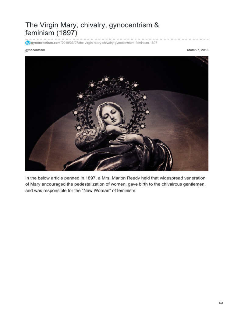 Gynocentrism.com-The Virgin Mary Chivalry Gynocentrism Amp ...