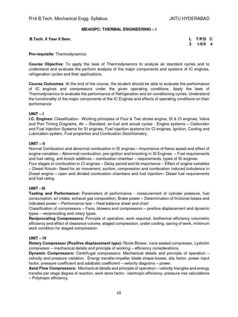 TE I Syllabus | PDF | Internal Combustion Engine | Diesel Engine