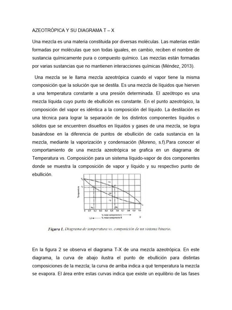 Azeotrópica y Su Diagrama T. | PDF