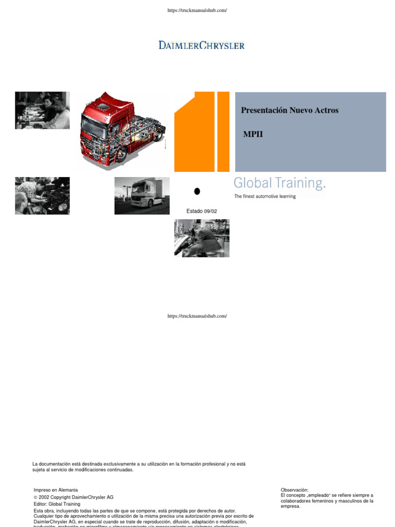 Mercedes Benz New Actros MP2 Training Manual | PDF | Camión | Eje