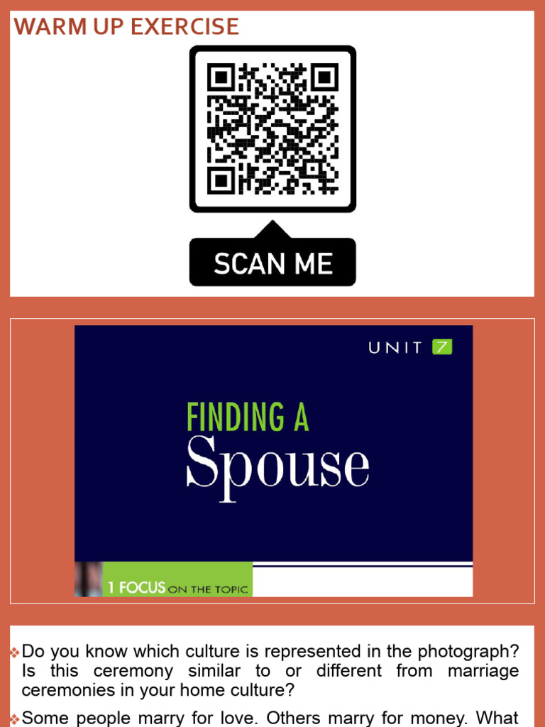 Unit 7. Finding A Spouse | PDF