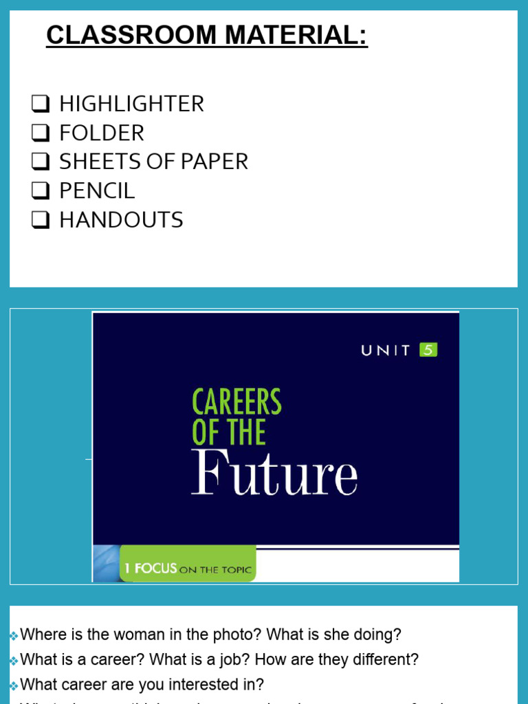 Unit 5. Careers of The Future | PDF