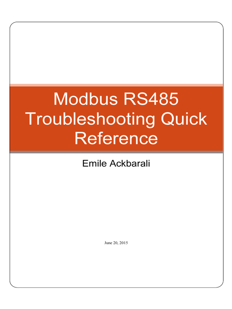 Modbus Rs485 Troubleshooting Quick Reference Download Free Pdf Computer Hardware Physical