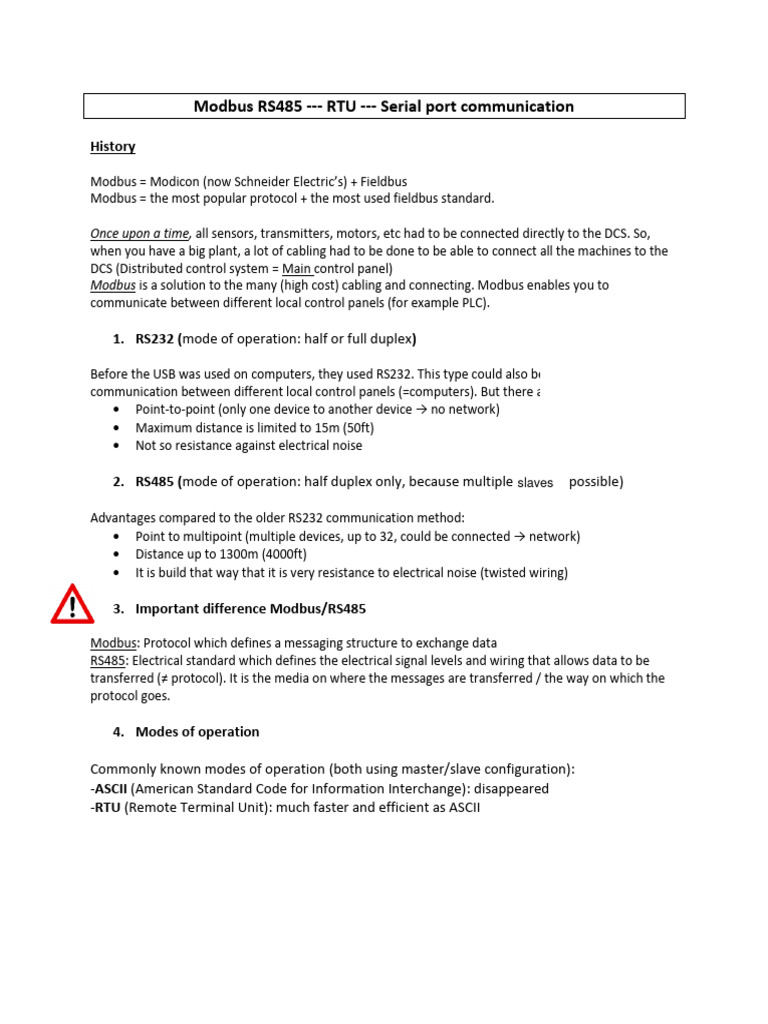 Modbus RS485 Course Notes-Laurens Vanhoyland | PDF | Programmable Logic ...