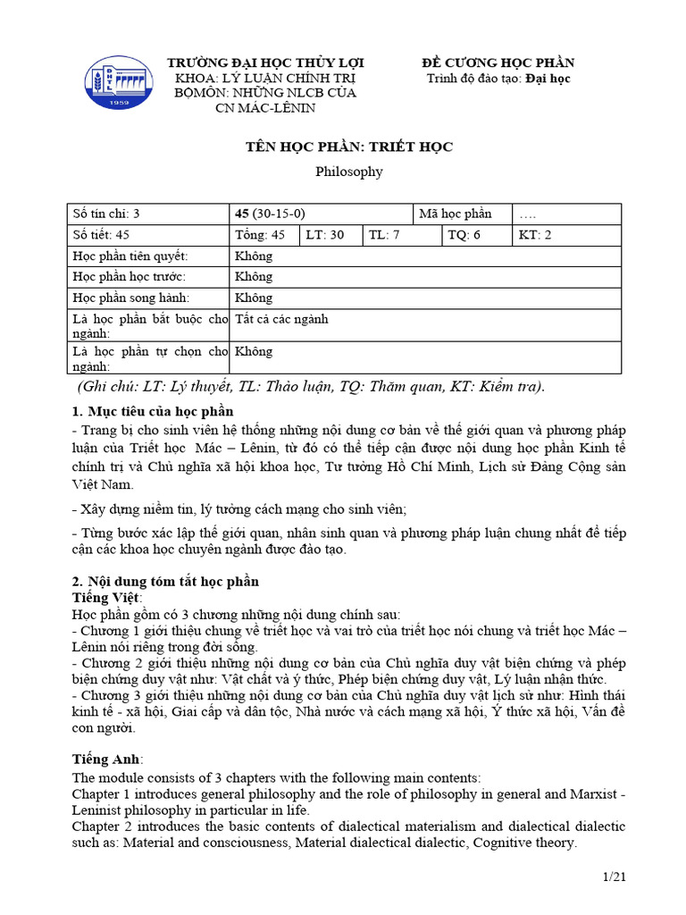 De Cuong Triet Hoc | PDF