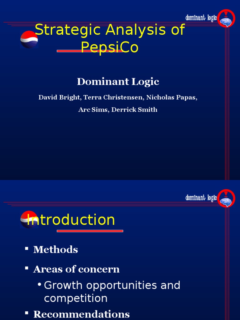 Strategic Analysis of Pepsico: Dominant Logic | PDF
