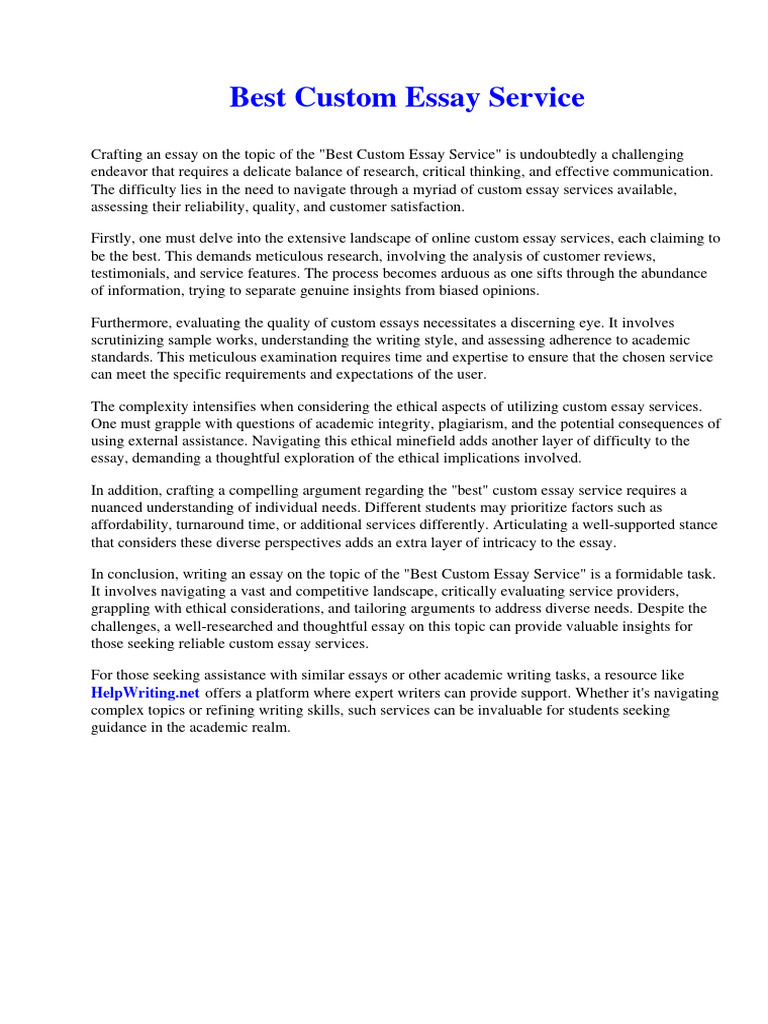 Best Custom Essay Service | PDF | Child Abuse | Essays