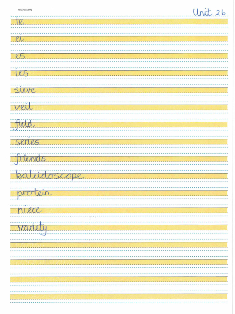 Handwriting Unit 26 | PDF