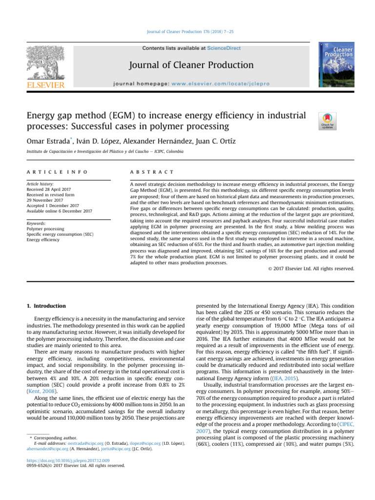 Energy Gap Method (EGM) To Increase Energy Efficiency in Industrial ...