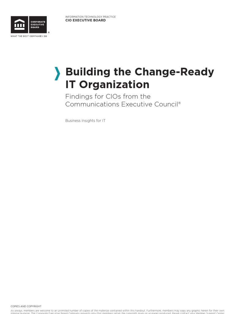 Building The Change-Ready IT Organization | PDF | Chief Information ...