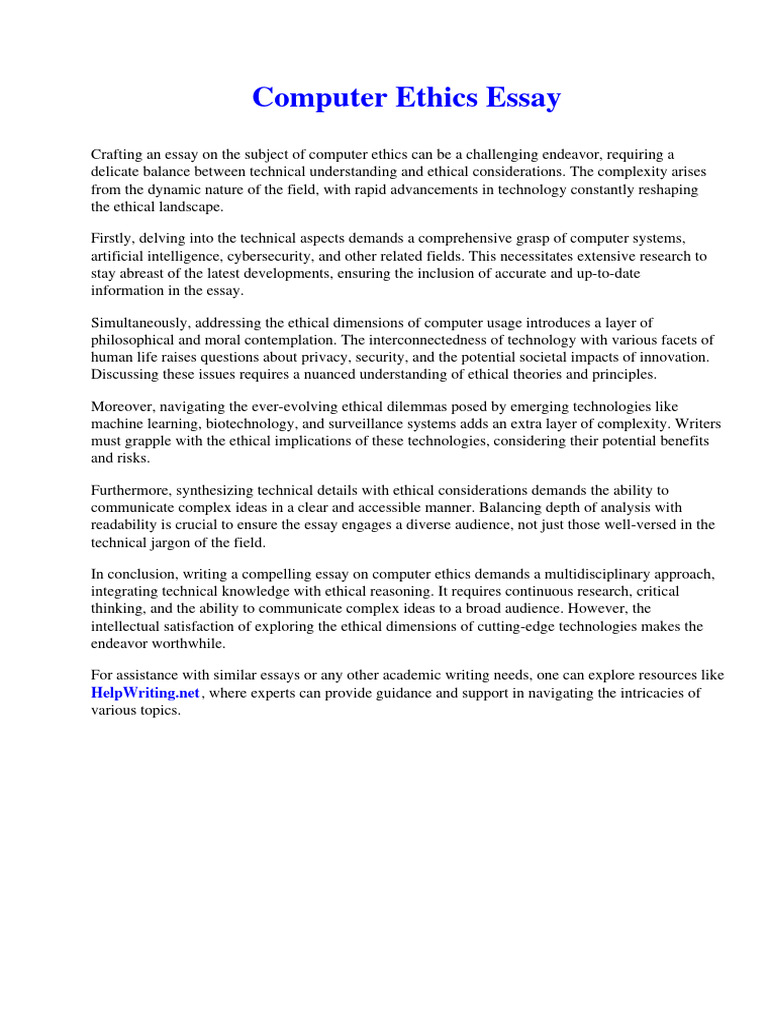 Computer Ethics Essay | PDF | I Phone | Android (Operating System)