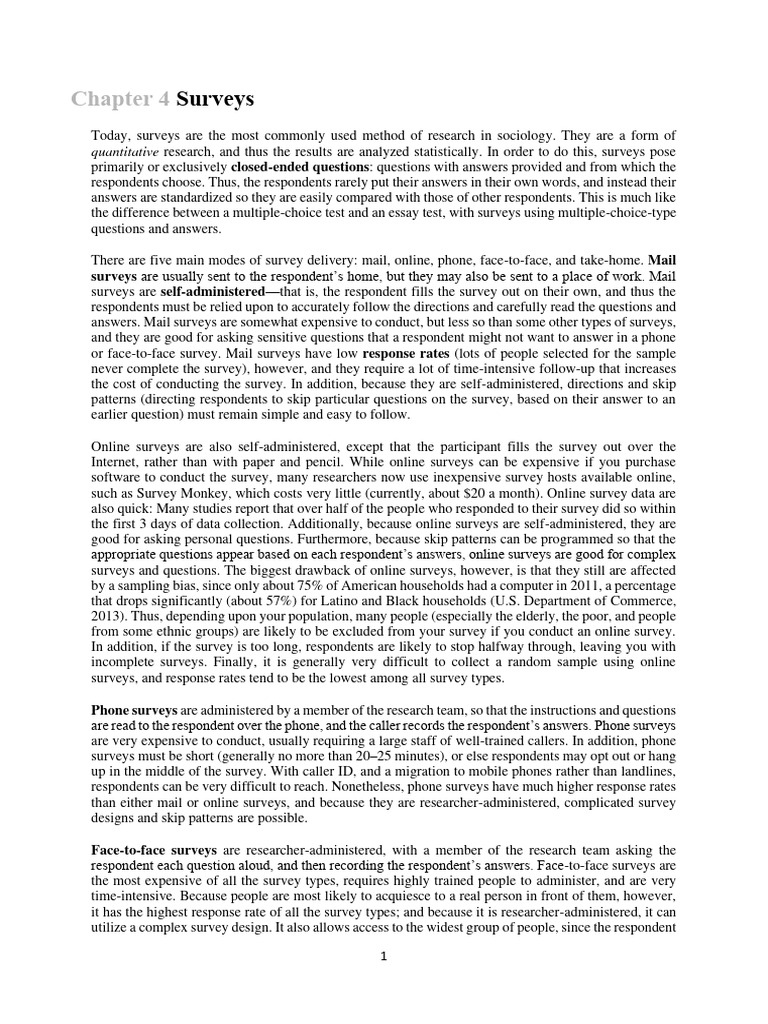 Chapter 4 - Surveys - Real - Research | PDF | Survey Methodology ...