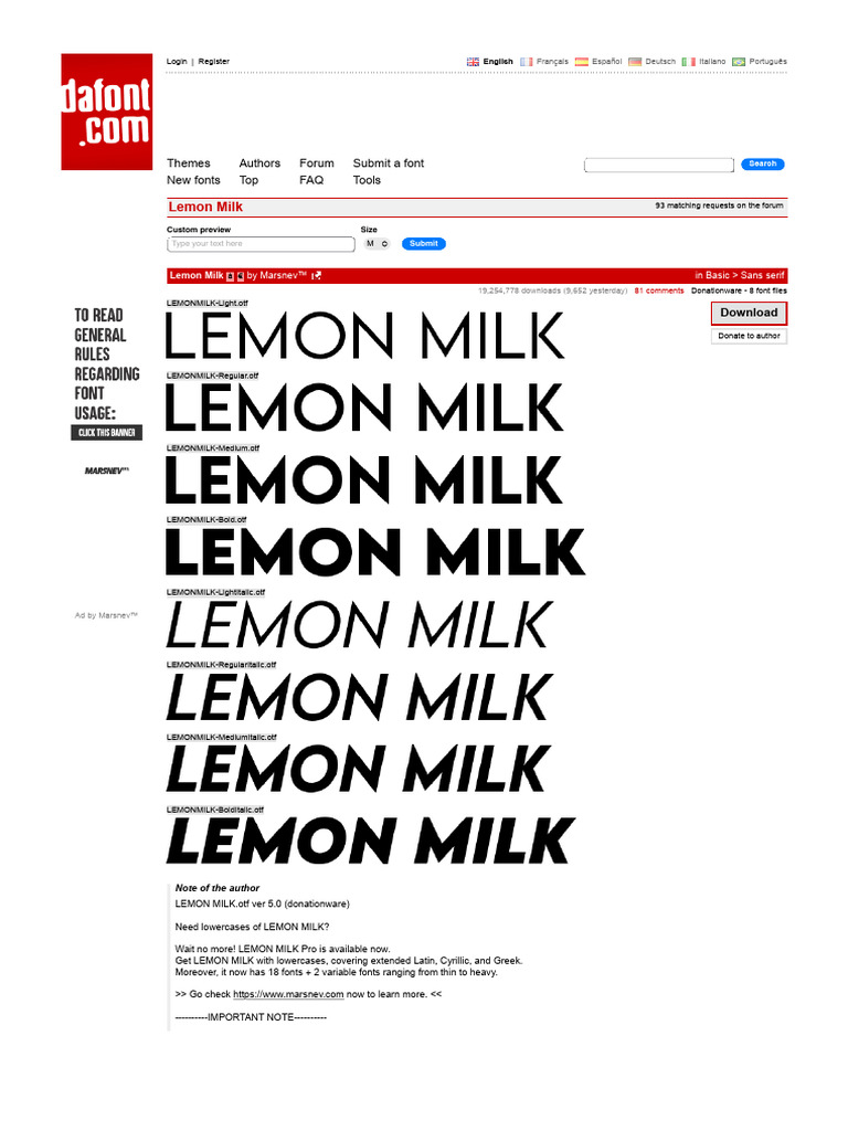 Lemon Milk Font | PDF | Typefaces | Encodings
