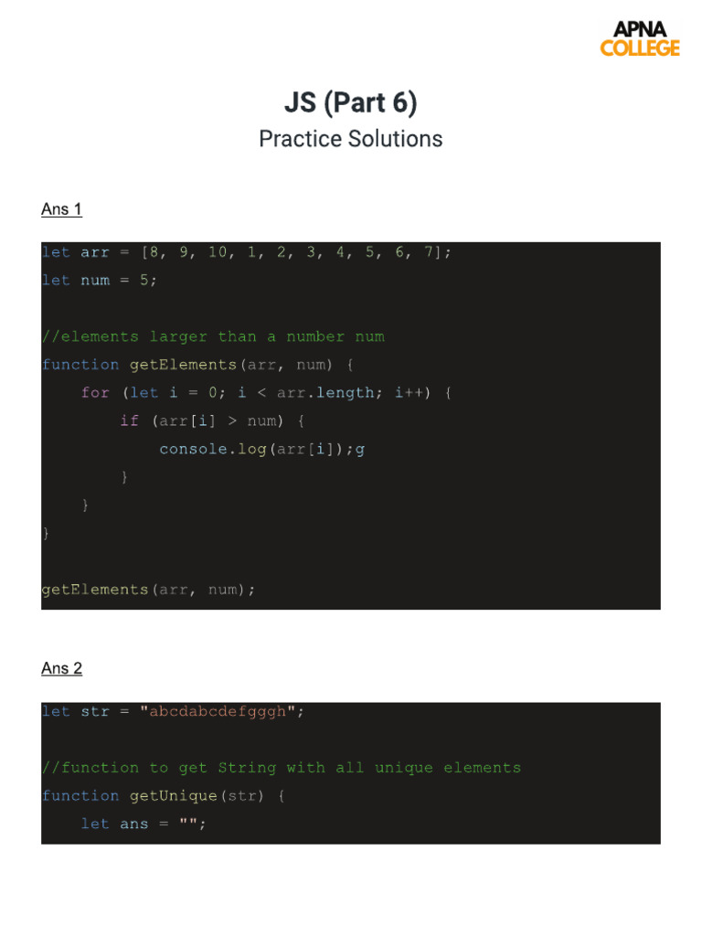 JS Part 6 (Ans) | PDF