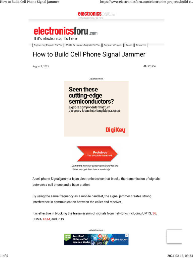 How To Build Cell Phone Signal Jammer | PDF