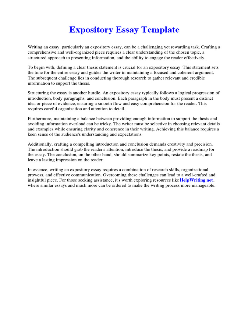 Expository Essay Template | PDF | Essays | Cognitive Science