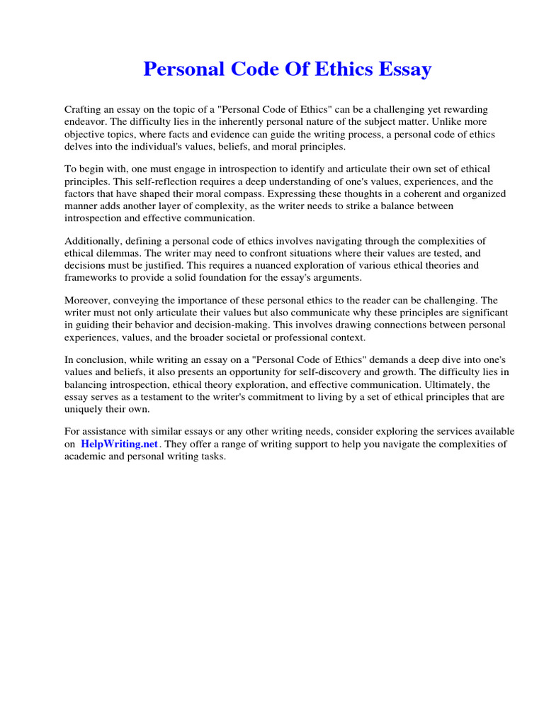 Personal Code of Ethics Essay | PDF | Target Corporation | Retail