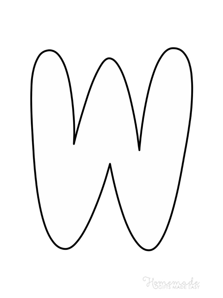 Bubble Letters Rounded Uppercase W | PDF