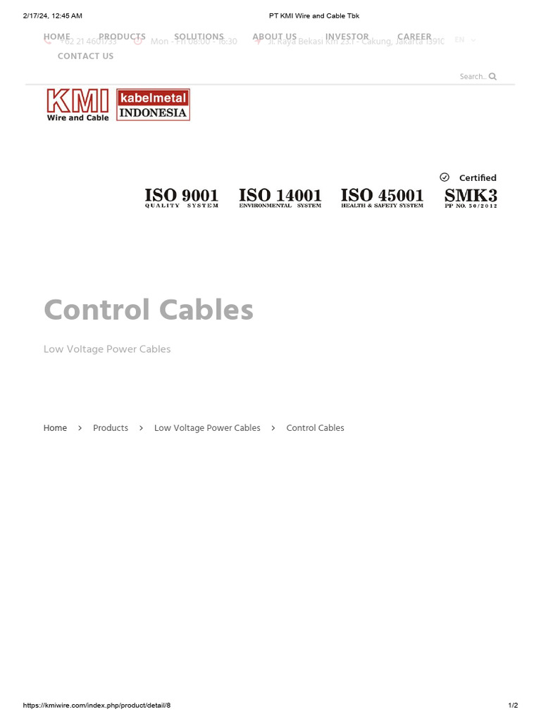 PT KMI Wire and Cable TBK 3 | PDF | Insulator (Electricity) | Wire