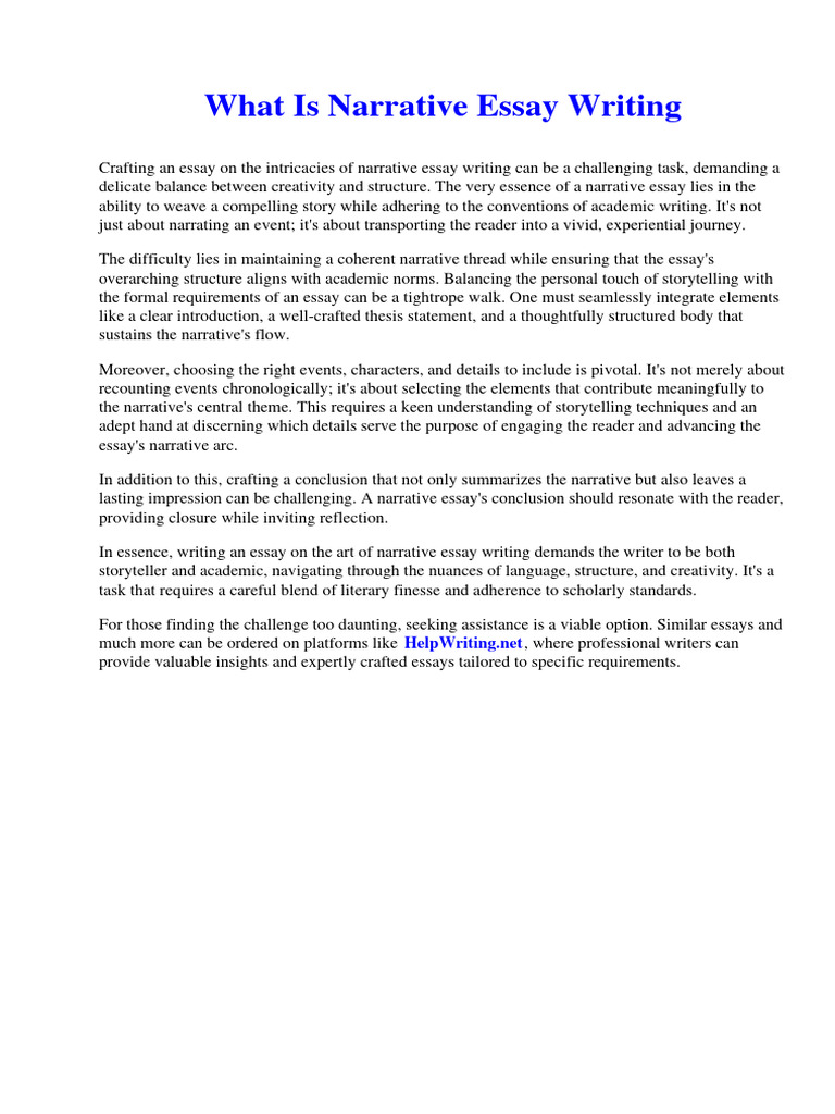 What Is Narrative Essay Writing | PDF | Narrative | Essays