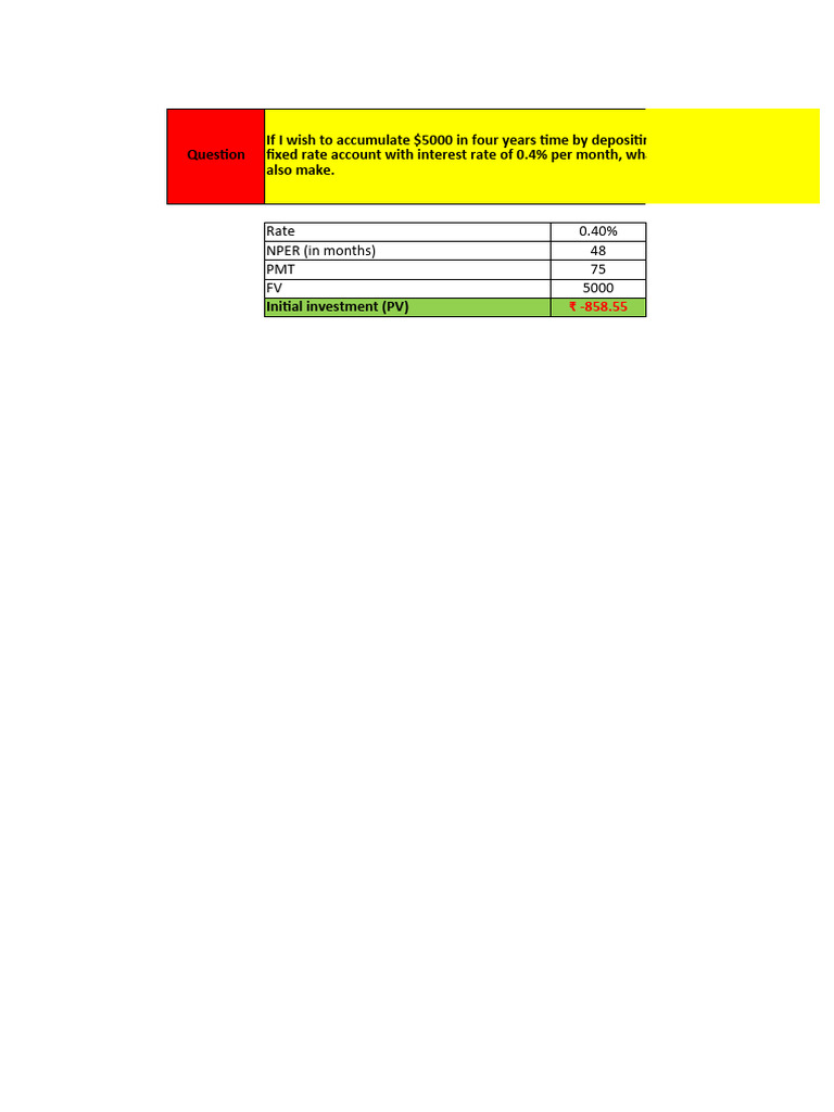 Use of PV, FV, PMT and NPER Functions | PDF