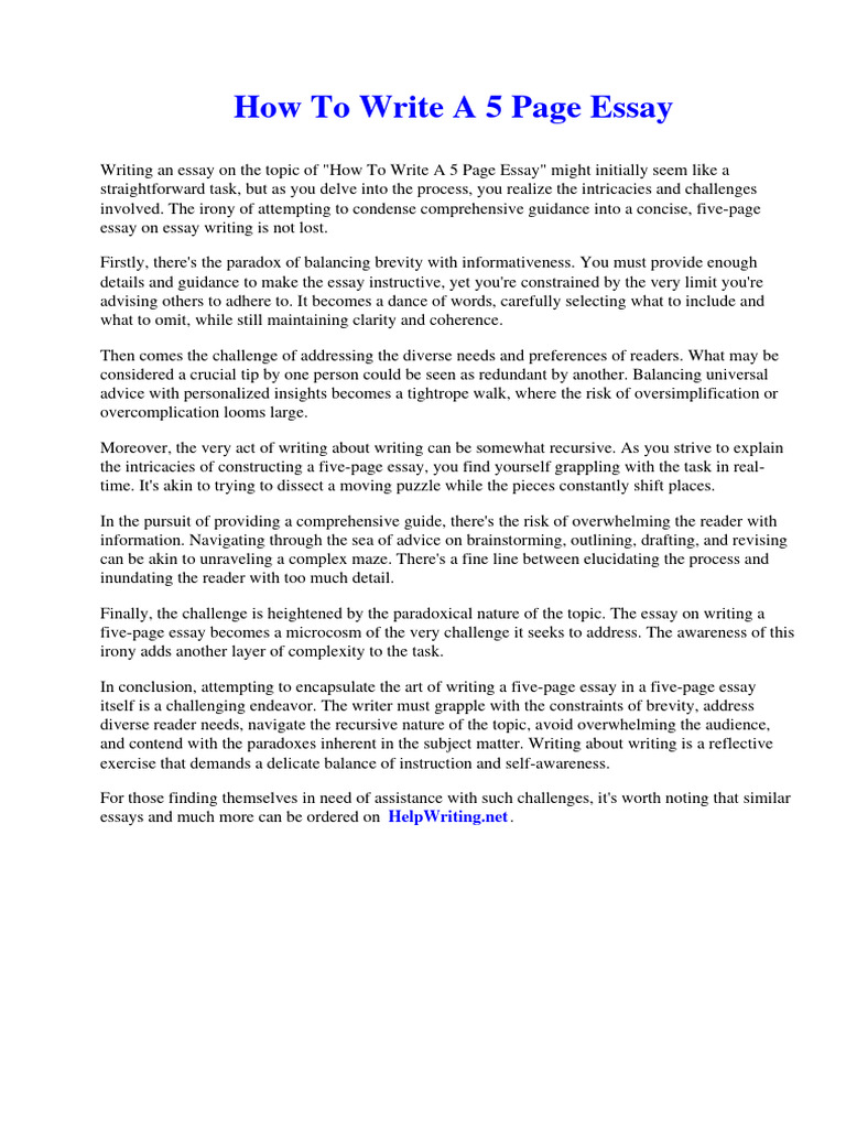 How To Write A 5 Page Essay | Download Free PDF | Unmanned Aerial ...