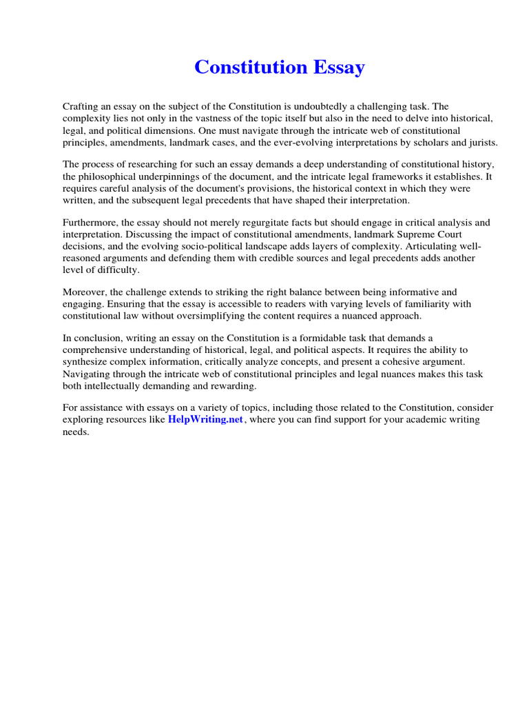 Constitution Essay | PDF | Orthopedic Surgery | Influenza Vaccine