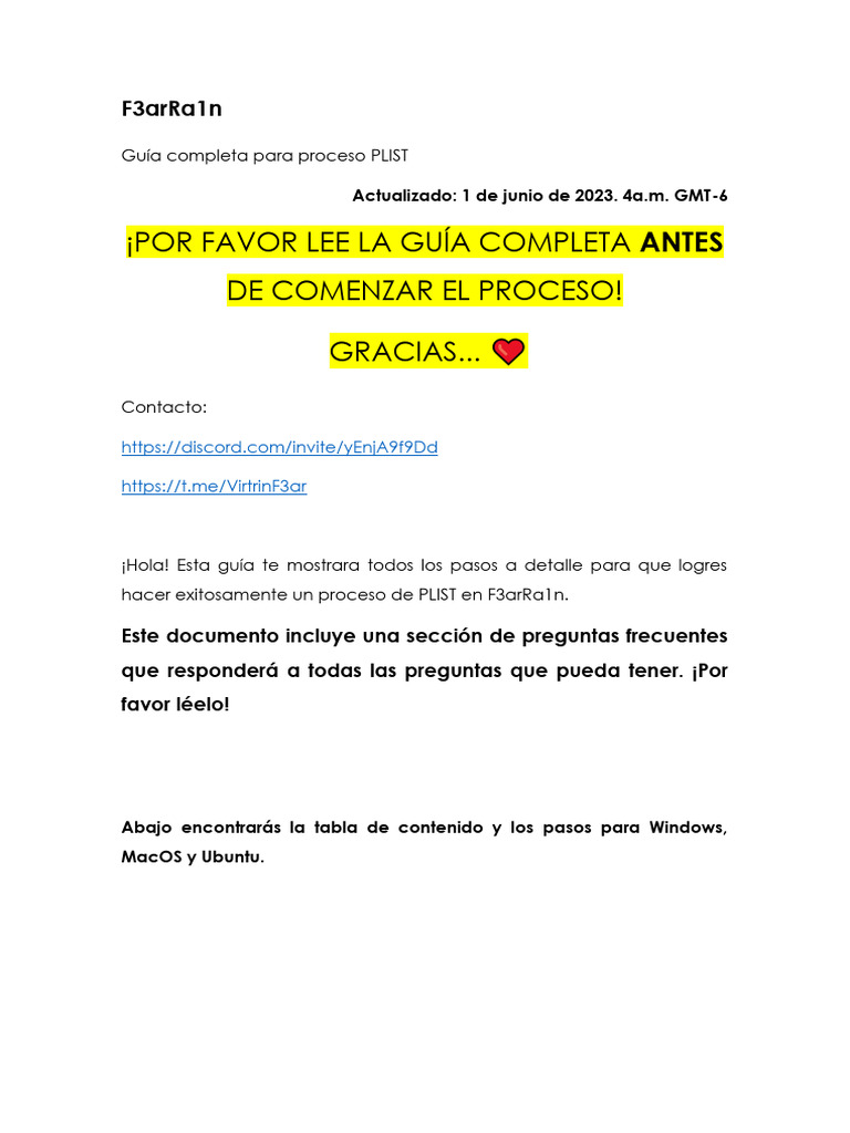 Guía PLIST para F3arRa1n | PDF | Windows 10 | Mac OS