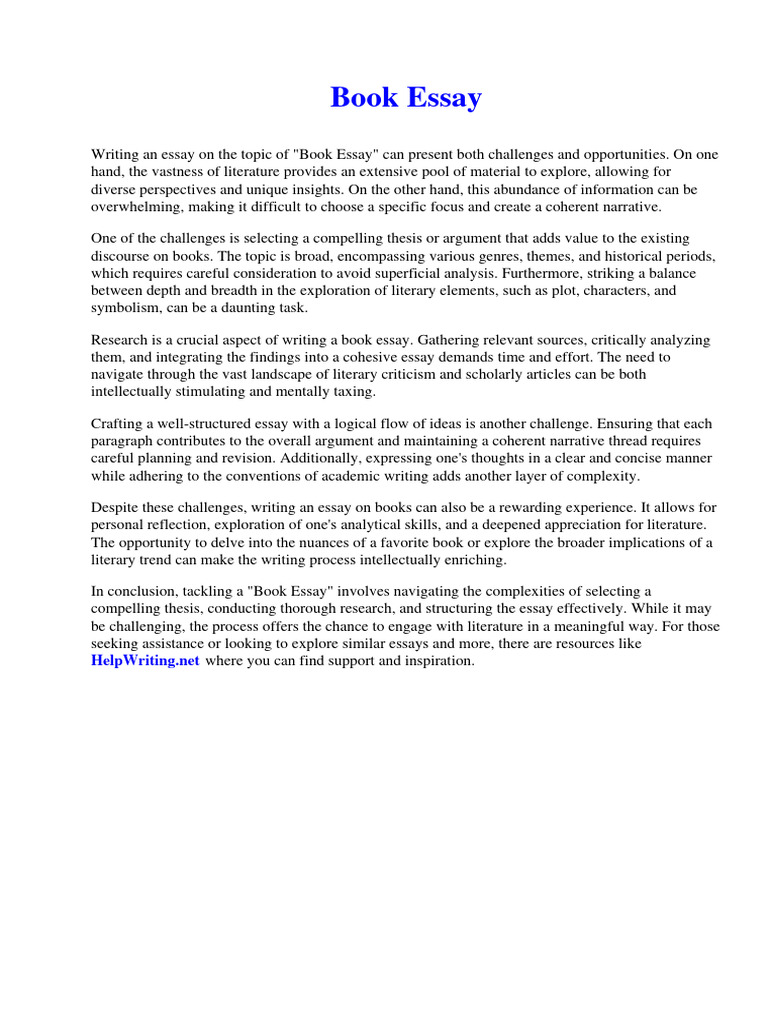 Book Essay | PDF | Essays | Narrative