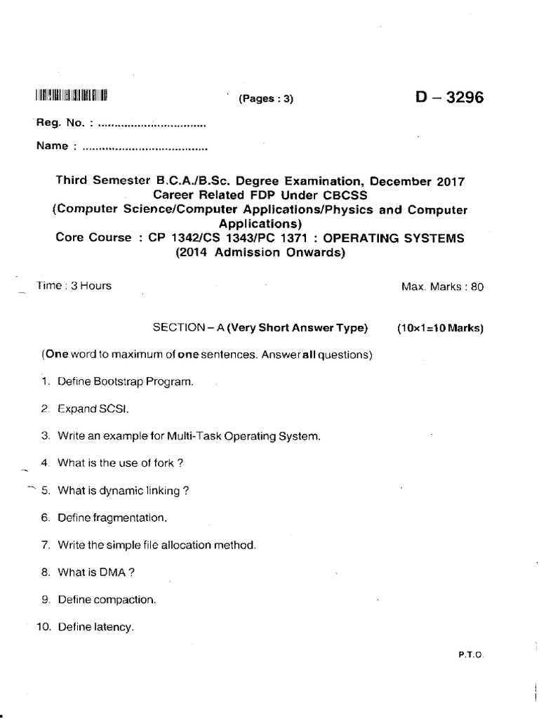 S3 Bca 2017 Reg - Supply | PDF | Java (Programming Language ...