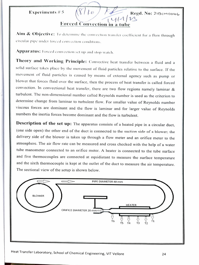 Exp5 Heat Transfer Lab | PDF | Reynolds Number | Laminar Flow