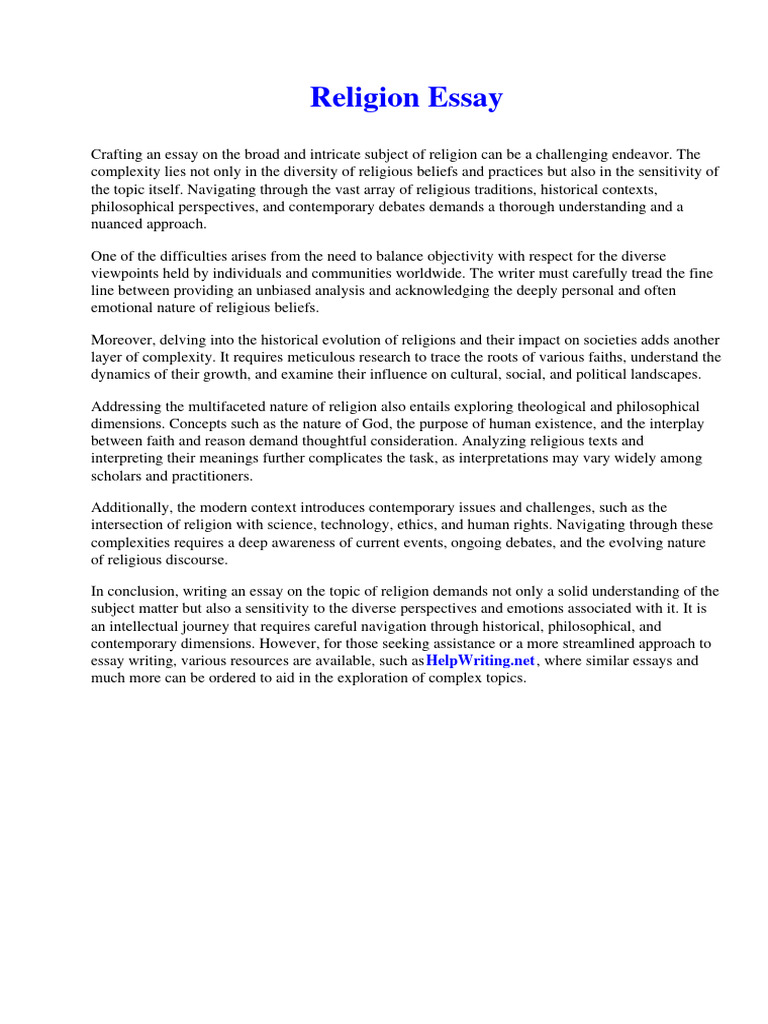 Religion Essay | PDF
