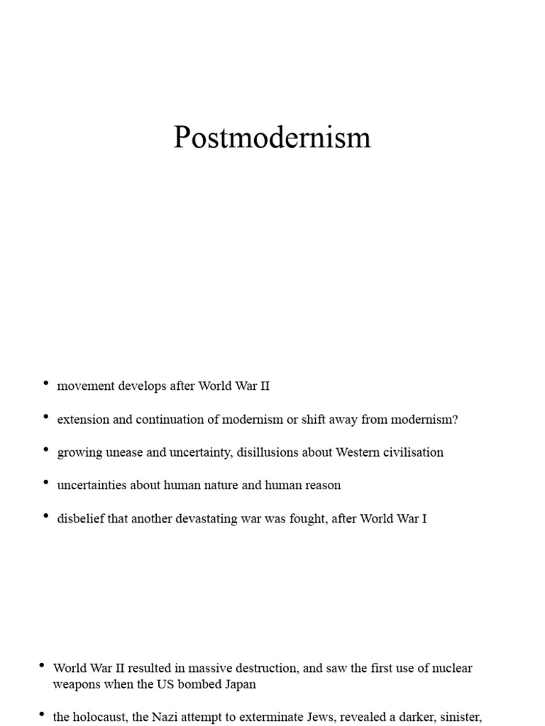 Postmodernism | PDF | Postmodernism | Postmodern Literature