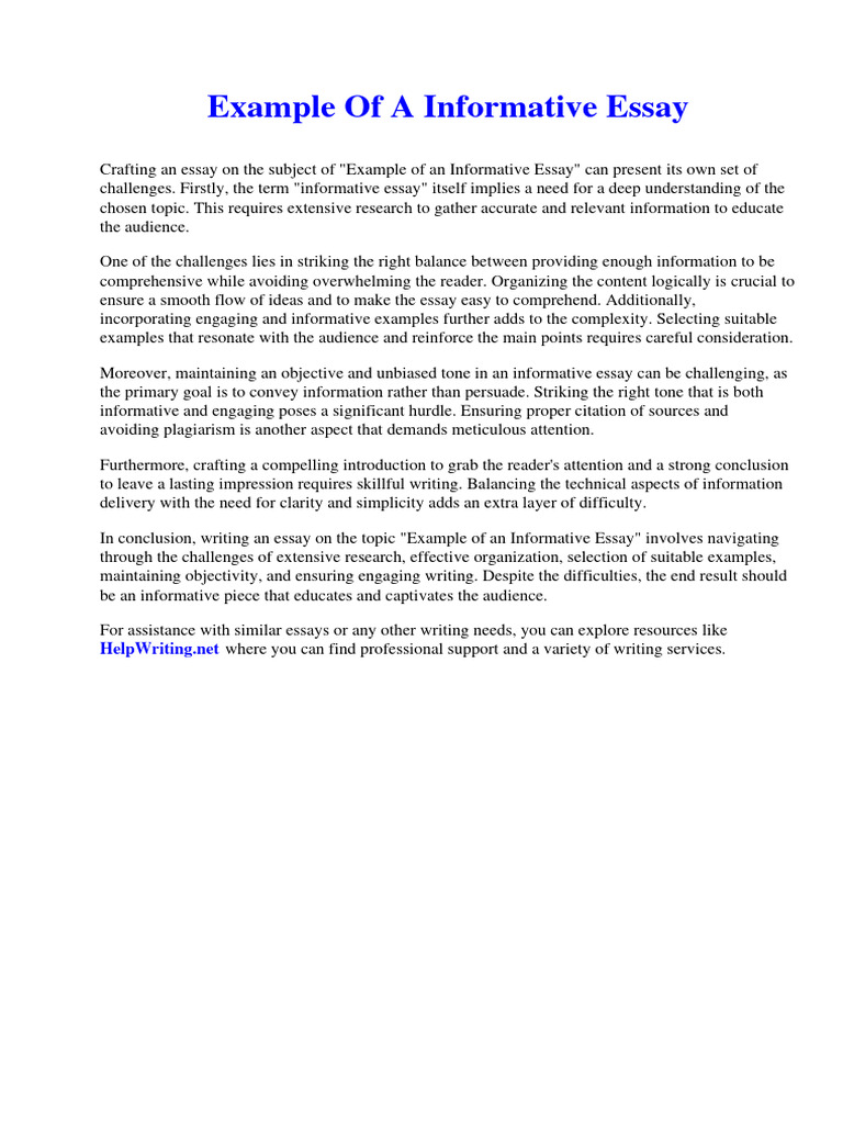 Example of A Informative Essay | PDF | Essays | Volleyball