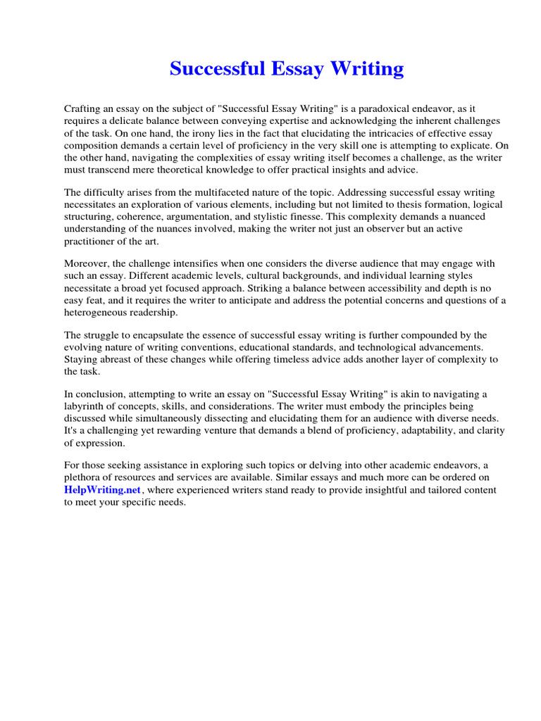 Successful Essay Writing | PDF | Apology (Plato) | Socrates