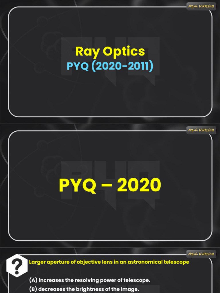 CH - 9 Ray Optics PYQ | PDF
