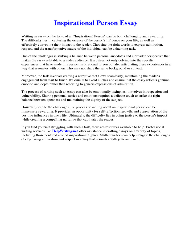 Inspirational Person Essay | PDF | New Deal | Great Society